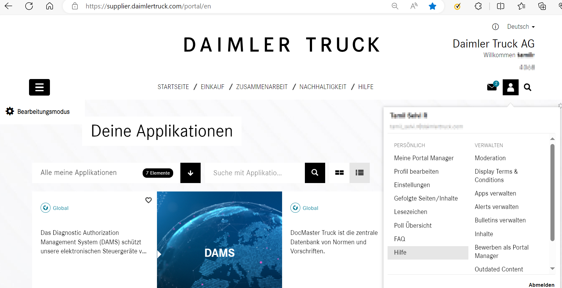User ID | Daimler Truck Supplier Portal